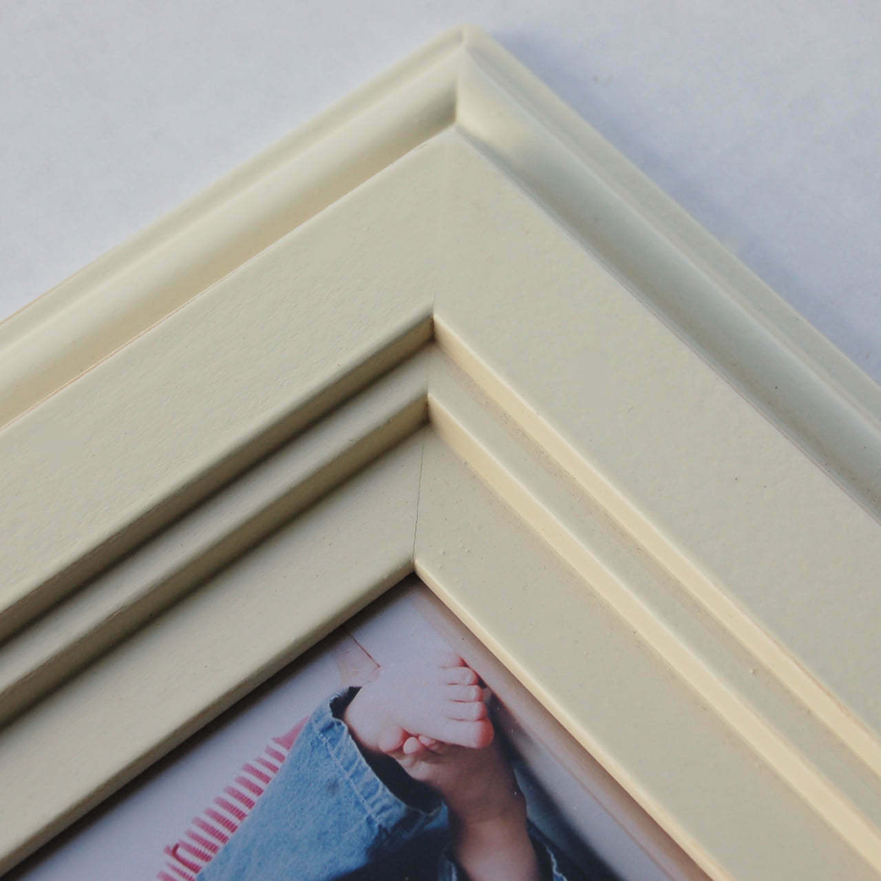 Collage Picture Frame Set- Three 5x5 White Frames on Hanging Rope