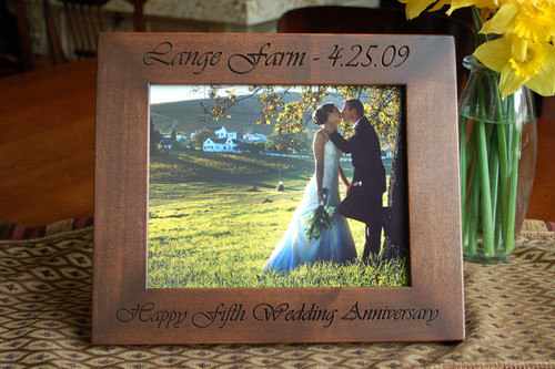 8x10 Engraved Wood Personalized Wedding Frame