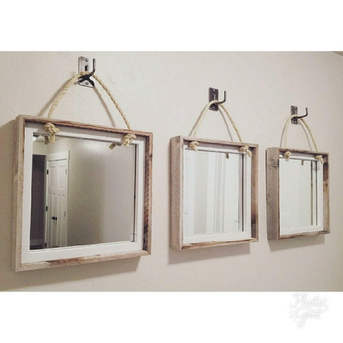 Set of 3 Mirrors Hanging on Rope MyBarnwoodFrames