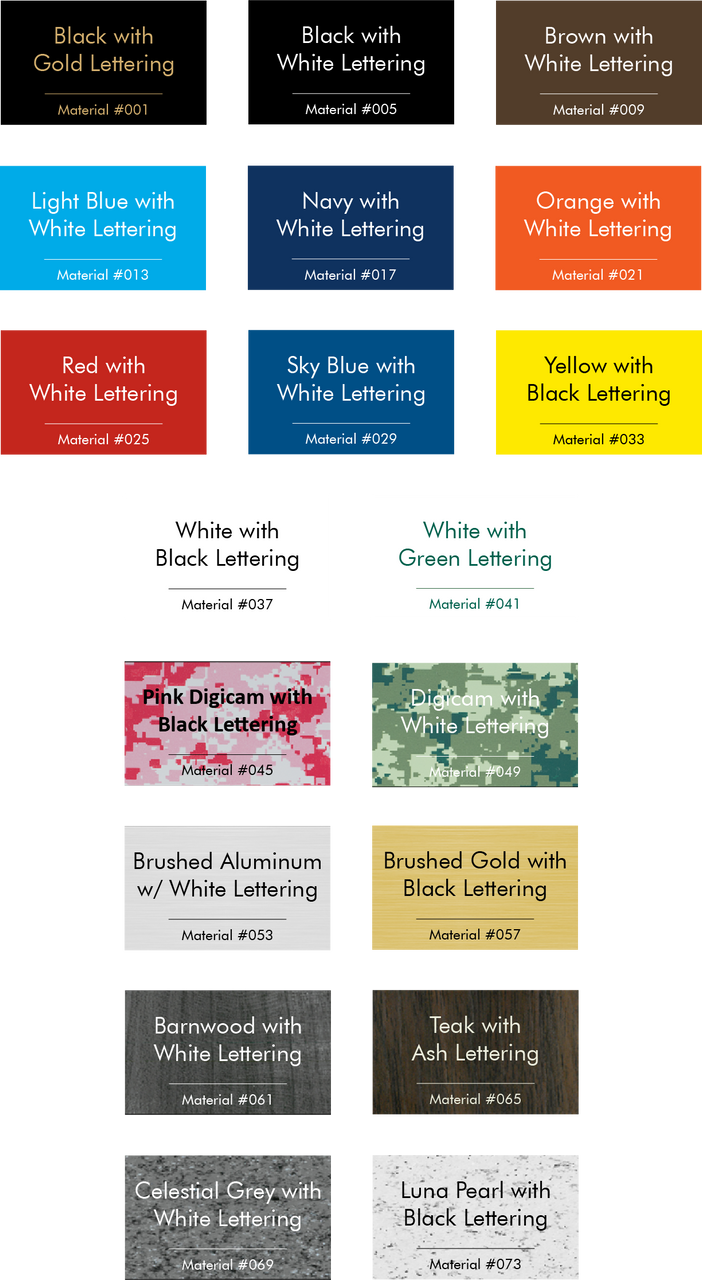 10" x 2" Engraved Plastic Name Plate