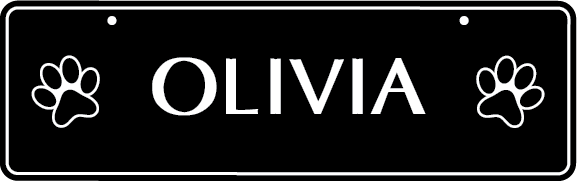 Dog Crate Name Plate with Paws