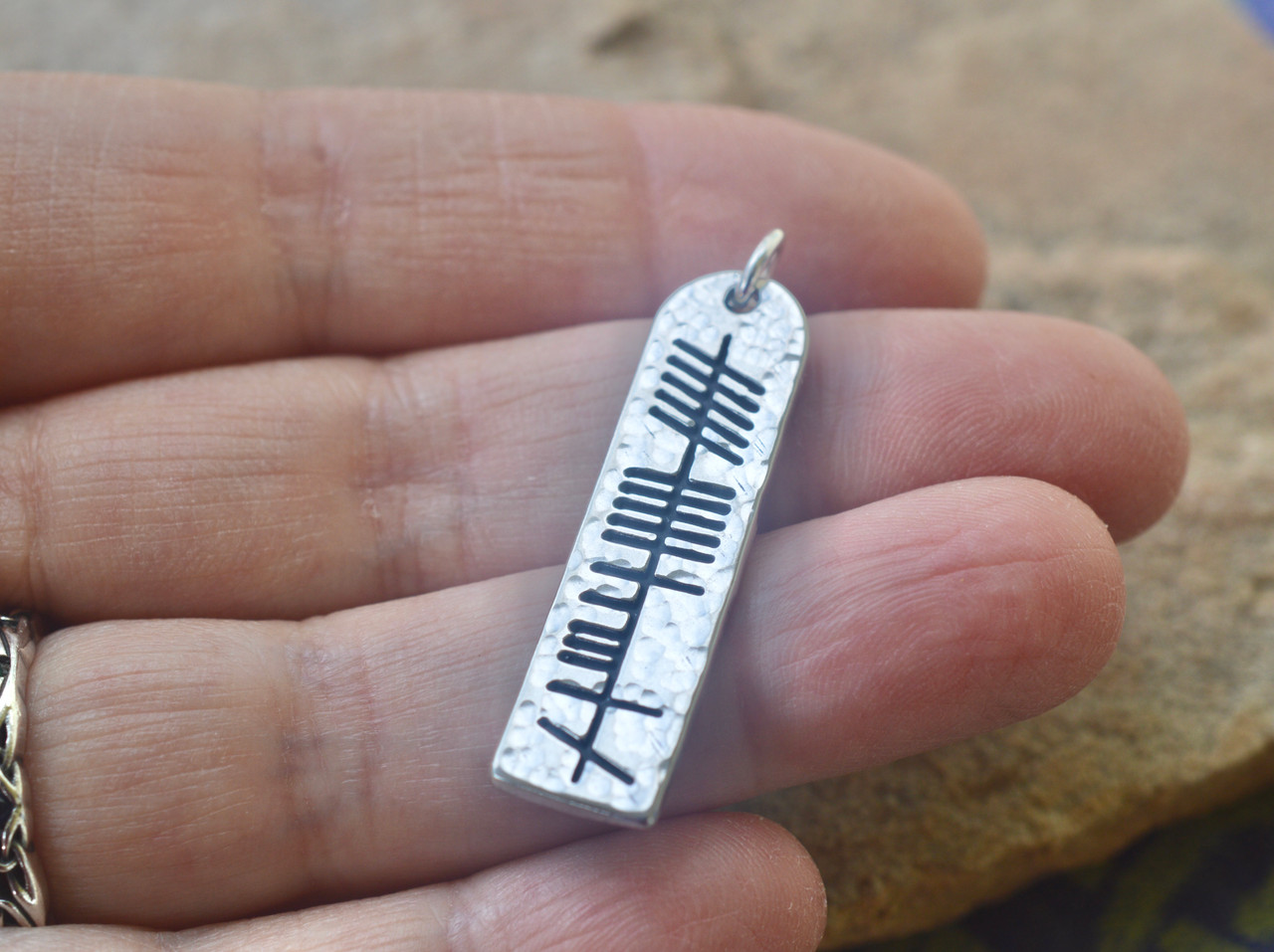 The Ogham 'Máthair' Mother Stone Sterling Silver Necklace - Peat Fire ...