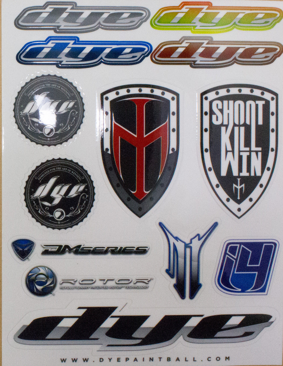 Dye - Tournament Sticker Sheet - Paintballshop.com
