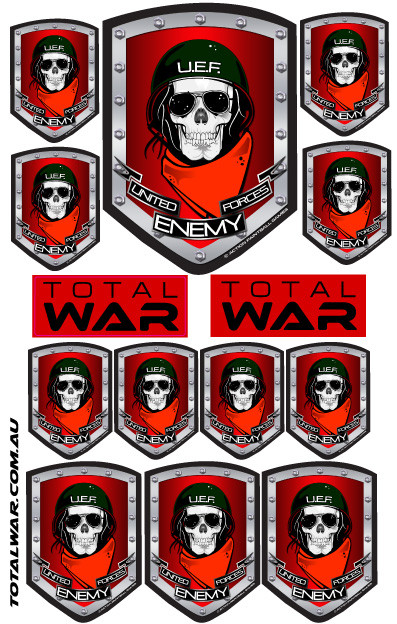 Total War - UEF Logo Sticker Pack - Paintballshop.com