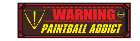 Paintballshop - Warning Addict - Bumper Sticker - Paintballshop.com