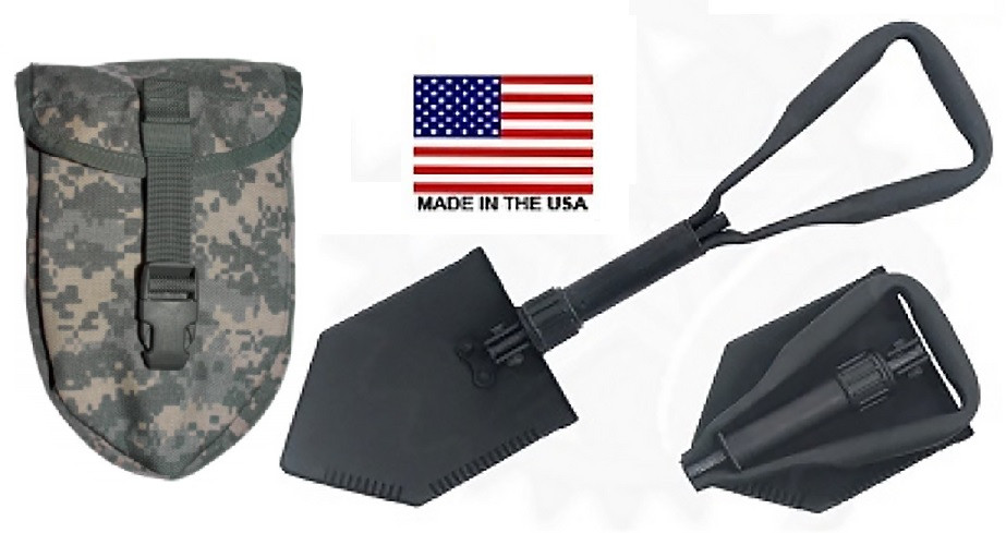 Surplus US Military Folding Shovel & ACU Pouch, Made By AMES USA ...