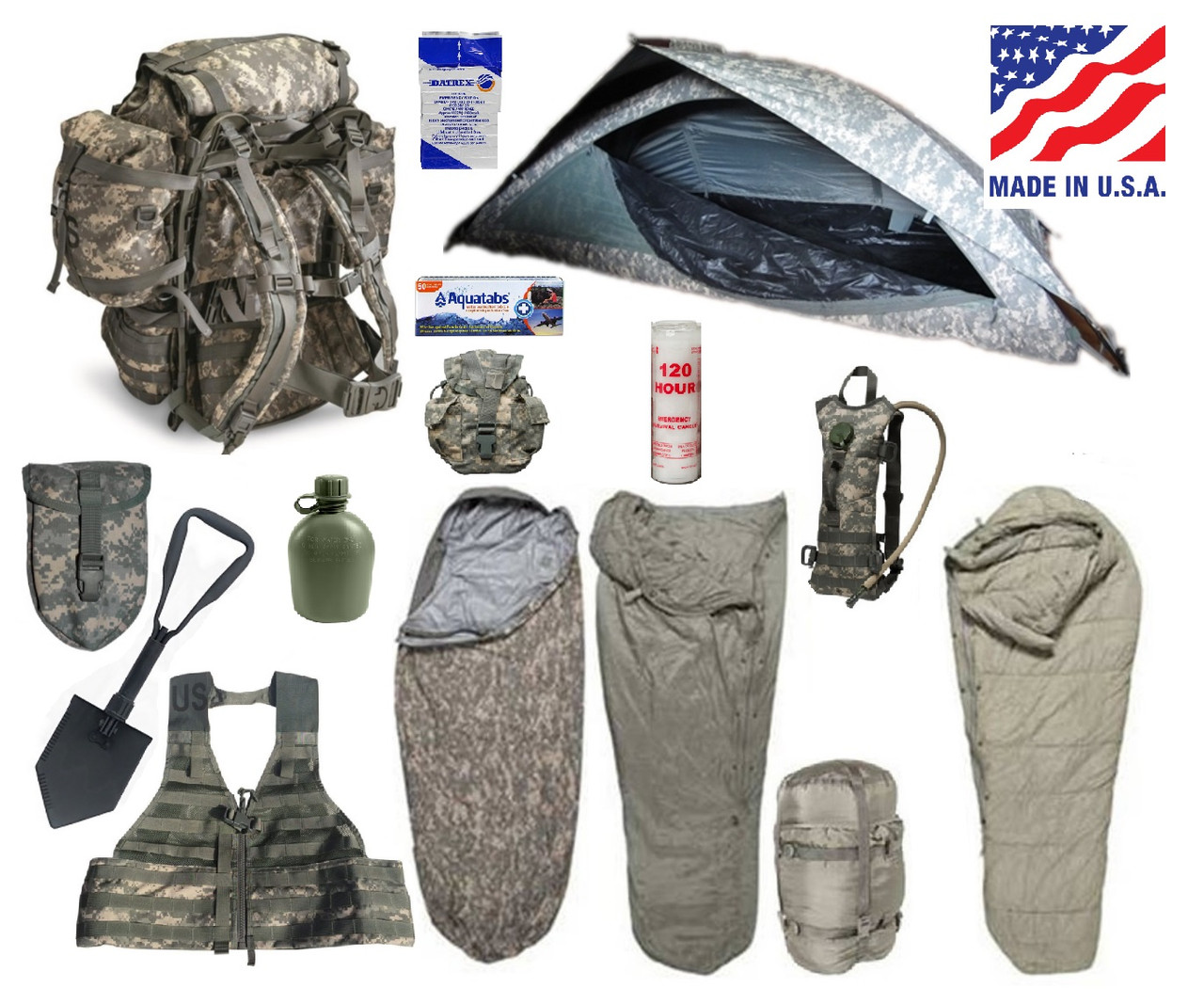 ''Get Out Of Dodge'' US Military Pack Survival Combo - Frontier Outfitters