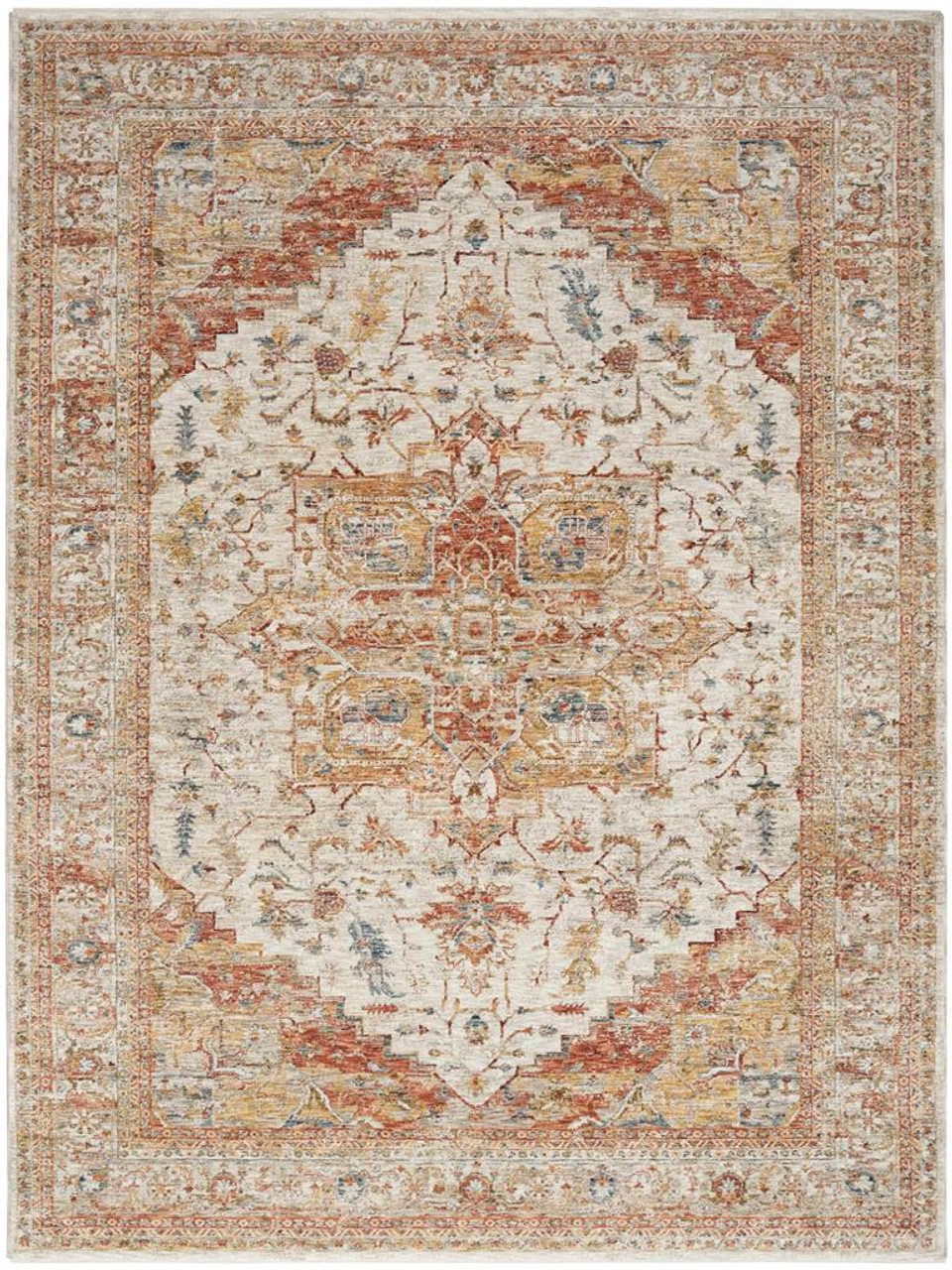Nourison Sahar SHR06 Ivory Rust Area Rug | Carpetmart.com - Carpet ...