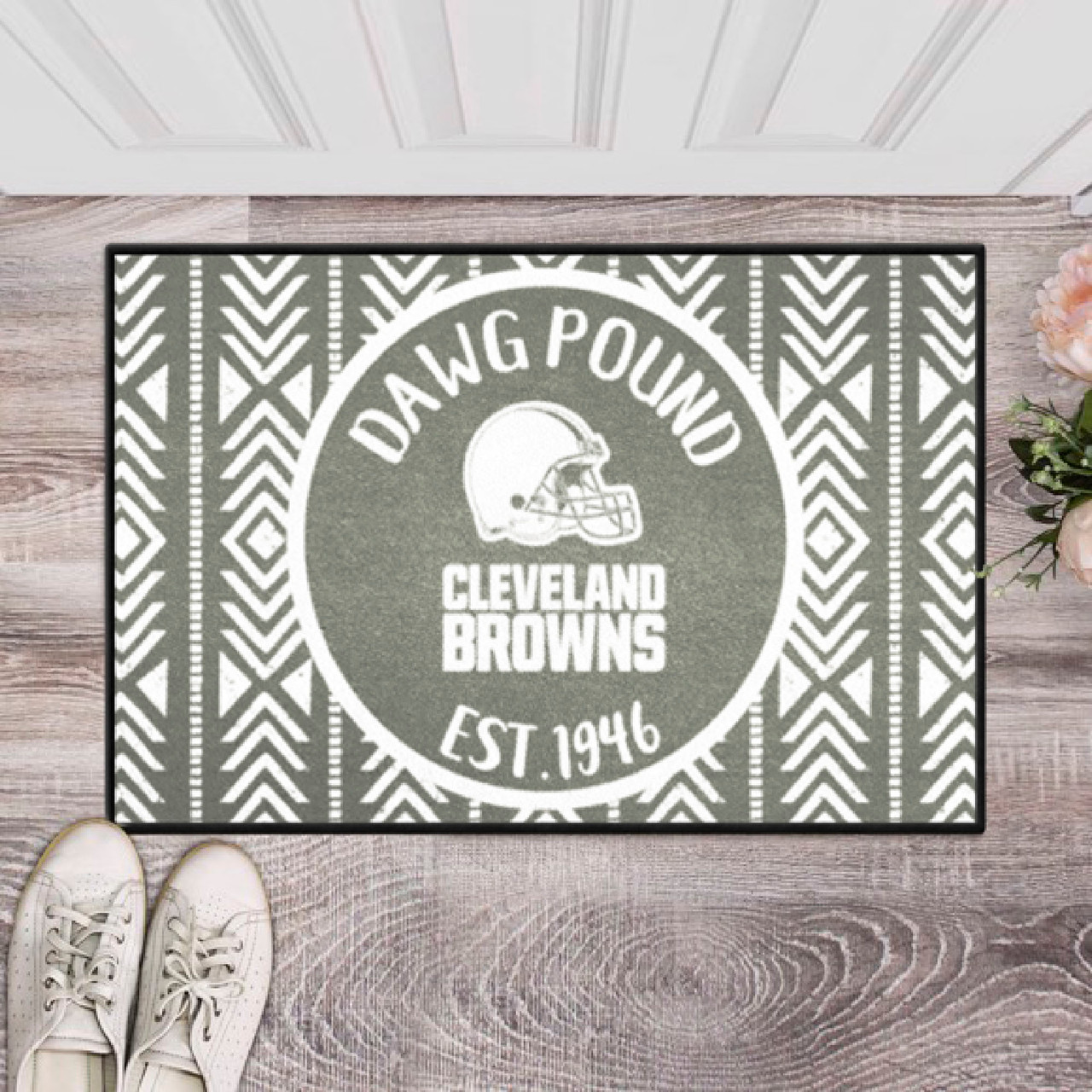 NFL Cleveland Browns 1'7" X 2'6" Gray Southern Style Starter Mat ...