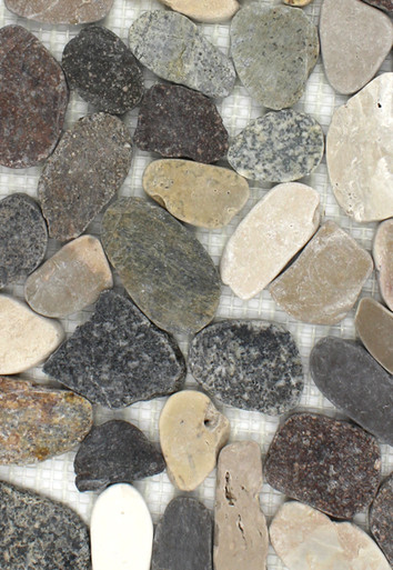 Pebbles Mix Color 12" X 12" Stone Interlocking Mosaic Tile - Carpet ...