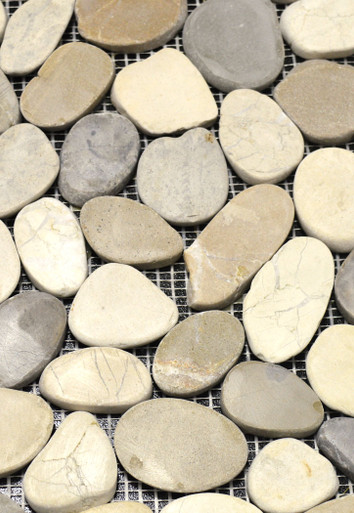 Harmony Blend Natural Stone Pebble Mosaic Floor or Wall Tile Sheet ...