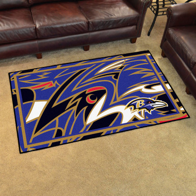 NFL Baltimore Ravens 3'8" X 5'11" Pattern Plush Rug - 23208 - Carpet ...