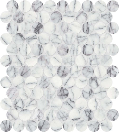 Marble 1.25 Penny Round Mosaic Honed 5001-0332-0 Lilac Volta Tile ...