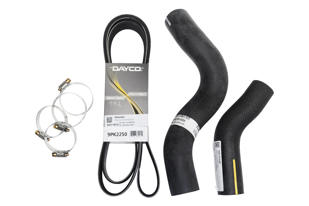 Genuine Radiator Hose & Dayco Belt Kit suitable for LC200 Diesel