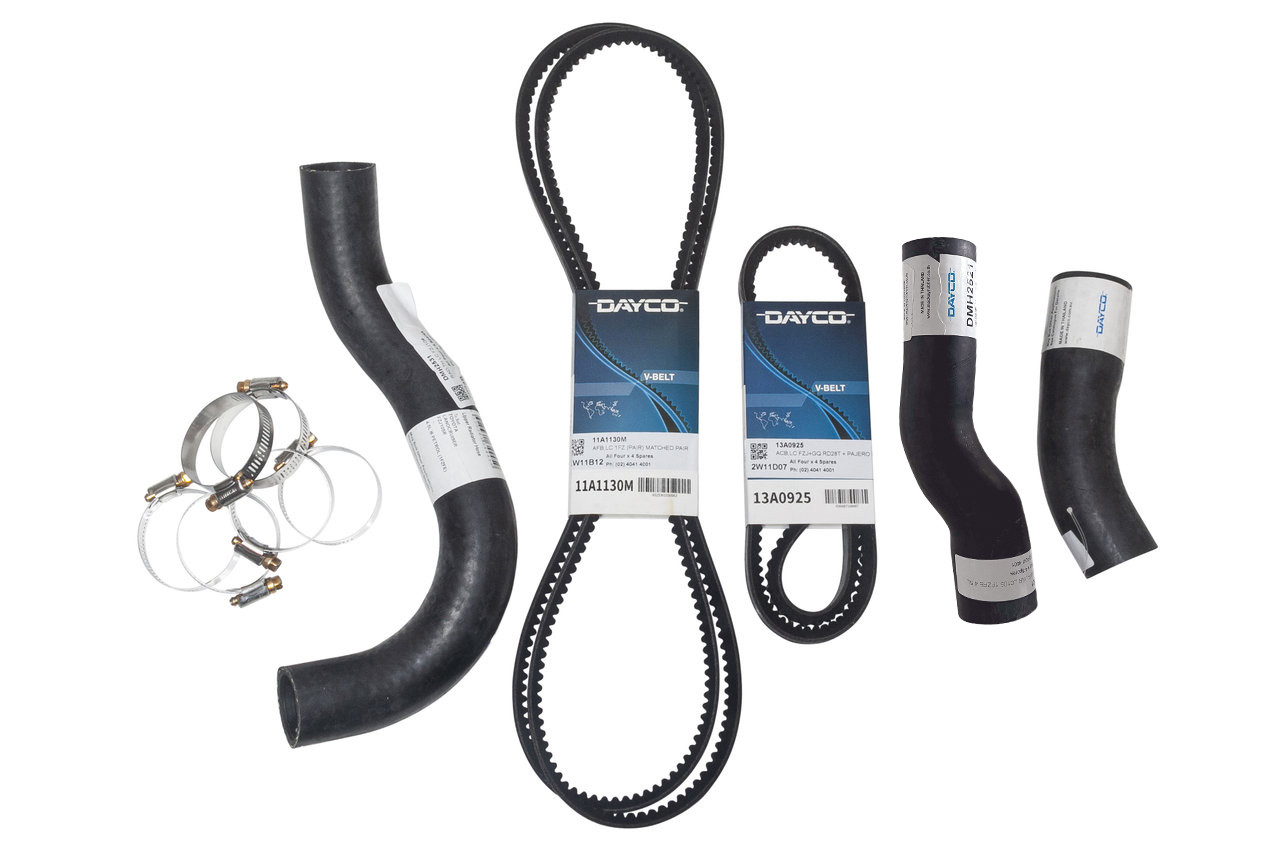 Dayco Hose & Fan Belt Kit suitable for Landcruiser FZJ105 4.5L Petrol
