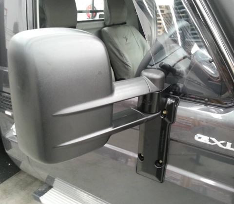 Clearview Towing Mirrors Manual Black suitable for Landcruiser 7#