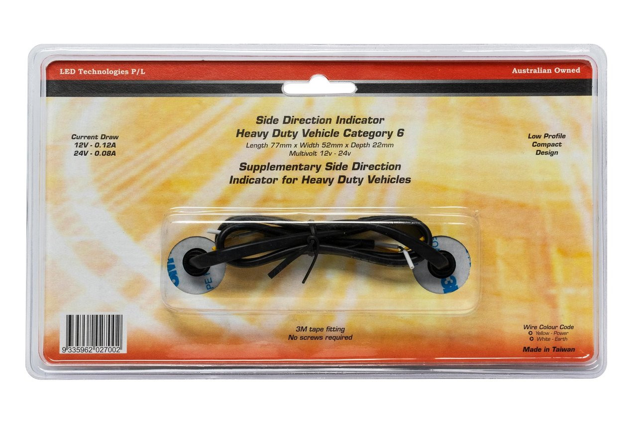 LED Autolamps CAT 6 Side Indicator Pair 12/24V Pack of 2 in Chrome