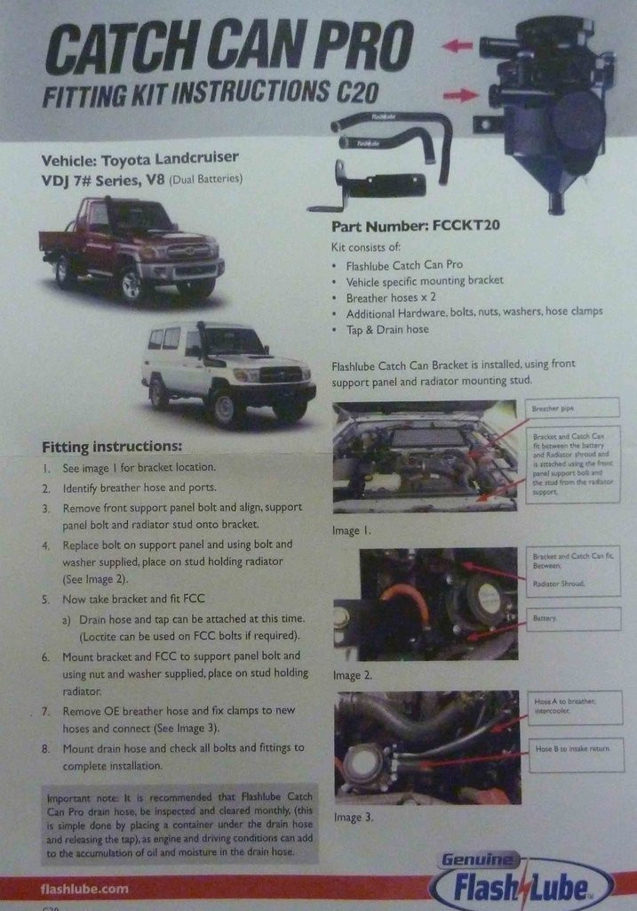 Catch Can Pro with Fitting Kit suitable for Landcruiser V8 Diesel VDJ