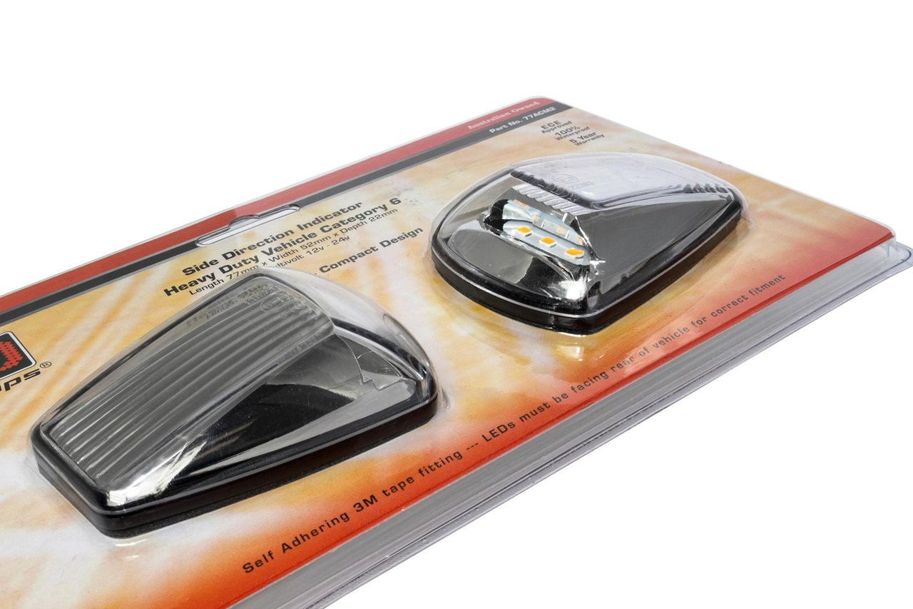 LED Autolamps CAT 6 Side Indicator Pair 12/24V Pack of 2 in Chrome