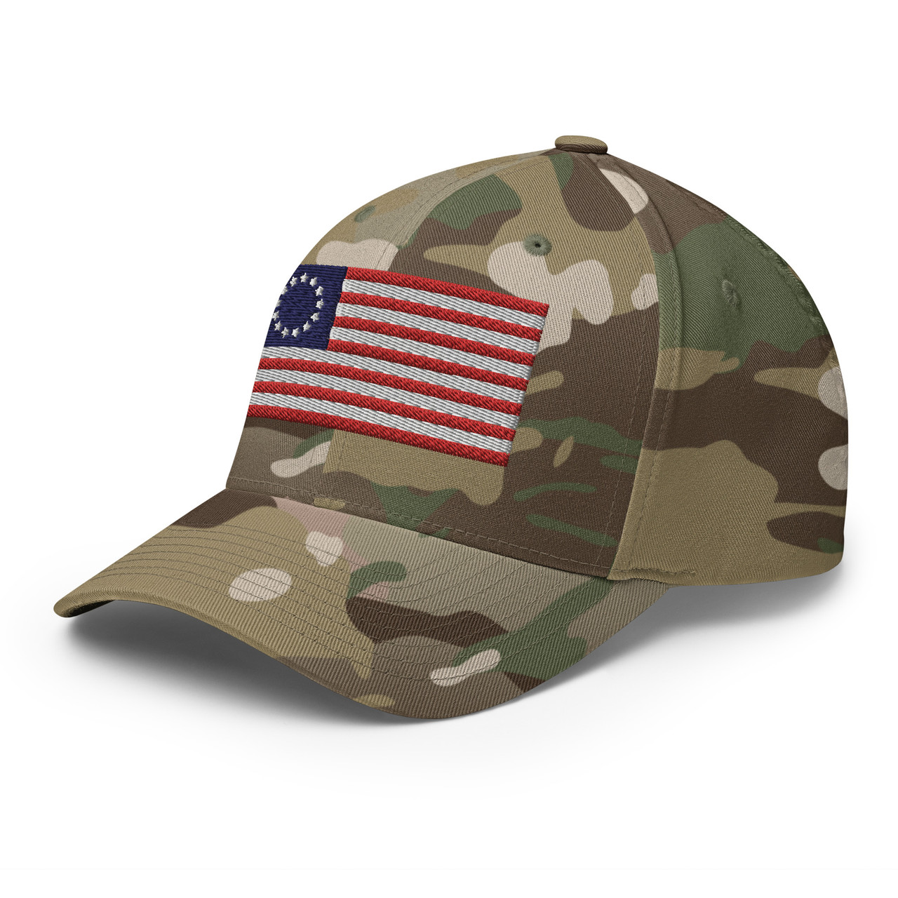 Multicam Betsy Ross Flexfit Hat - moeguns.com