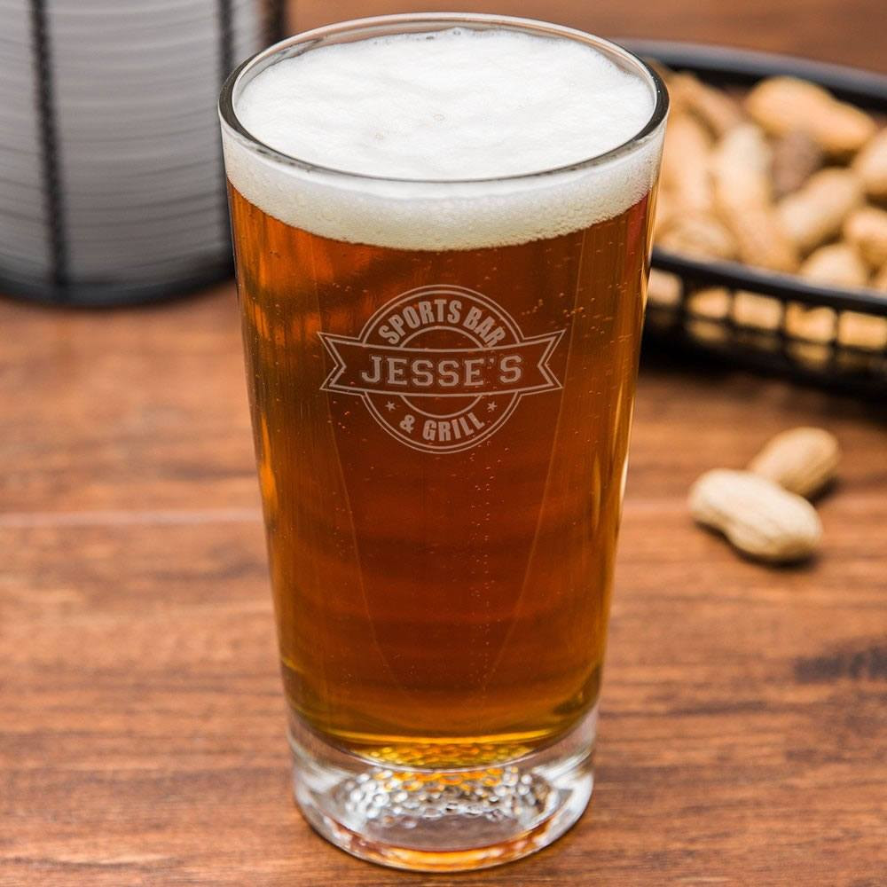 Sports Bar Personalized Golf Beer Glass | BBQ FANS