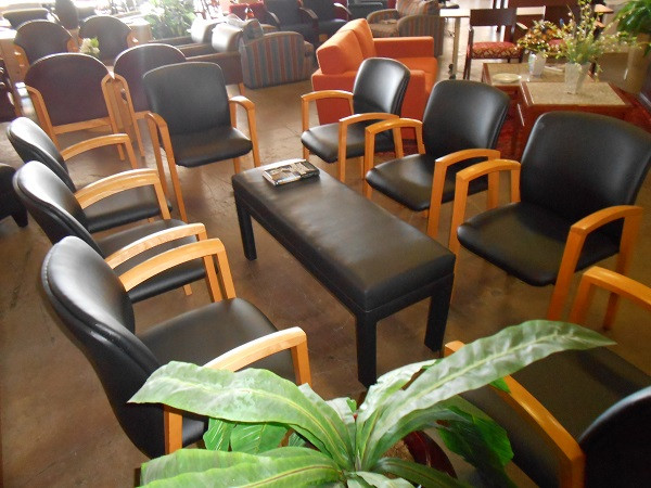 Reupholstered Black Vinyl Lobby Seating - Orlando Office Furniture