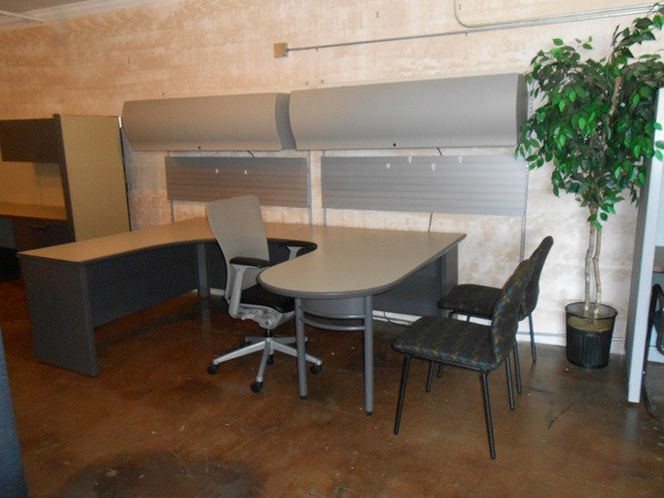 Modular U-Shaped Desk with Overhead - Orlando Office Furniture