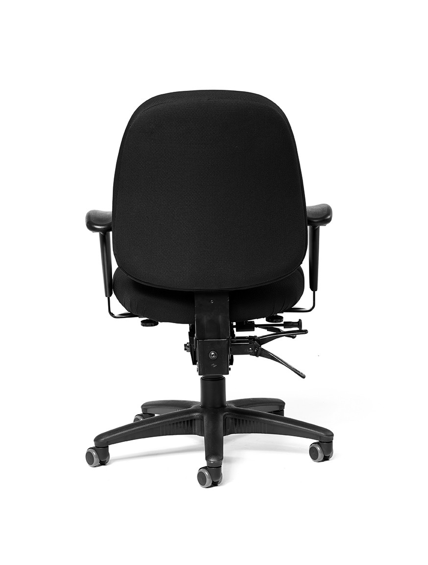 Madrid Mid-Back Fully Upholstered Intensive Task Chair w/ Seat Slider ...