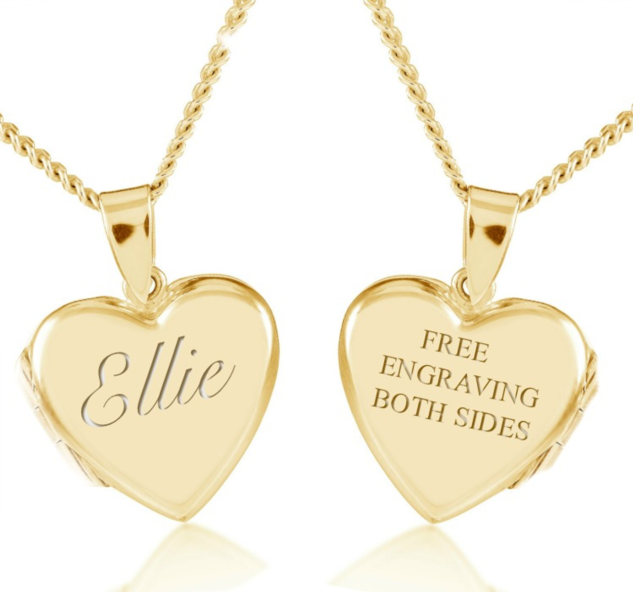 18ct Gold Vermeil Heart Locket Personalised CONNIK JEWELLERY