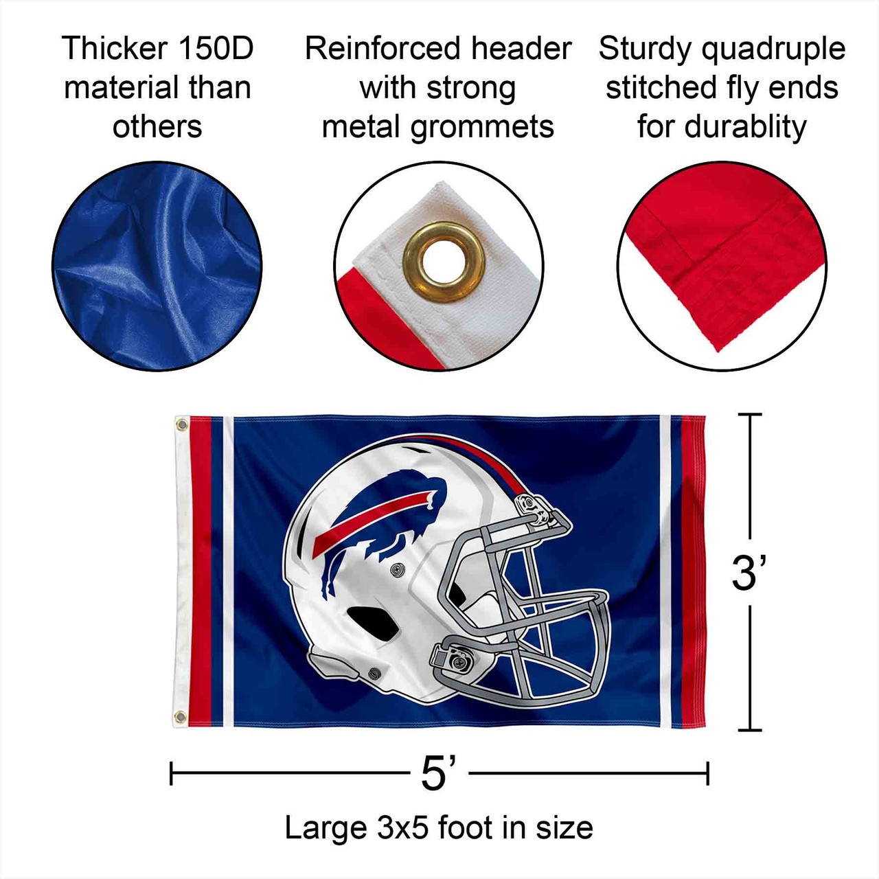 Buffalo Bills Helmet Banner Flag with Tack Wall Pads - State Street ...