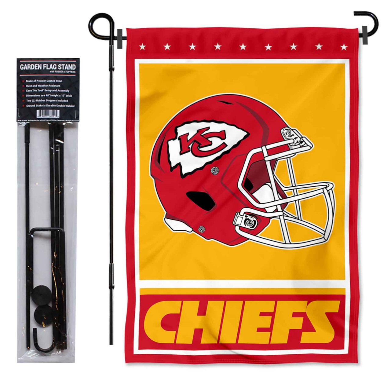 Kansas City Chiefs Helmet Garden Banner and Flag Stand - State Street ...