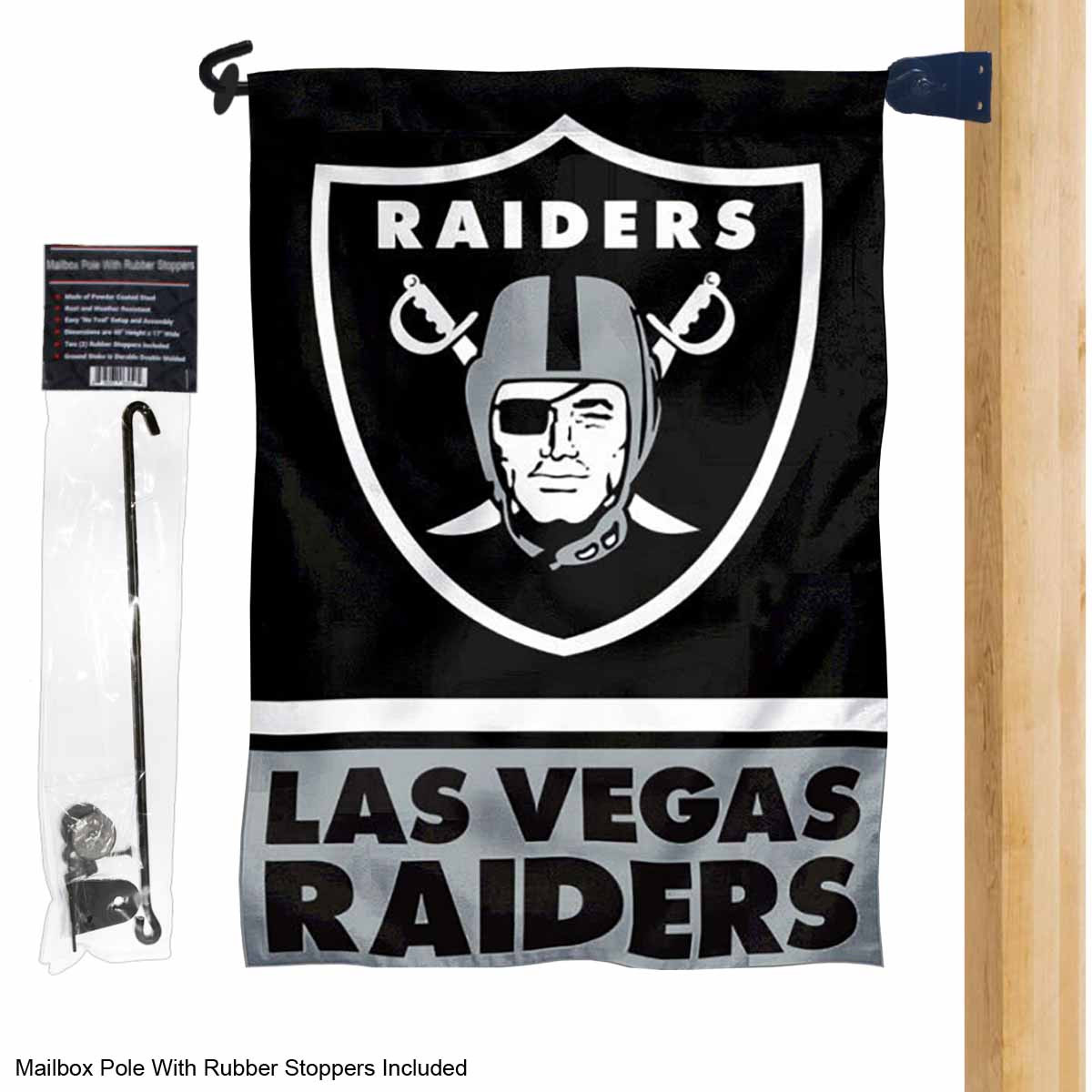 Raiders Garden Flag With Pole & Stand Set – Double Sided 13x18 Inch NFL ...