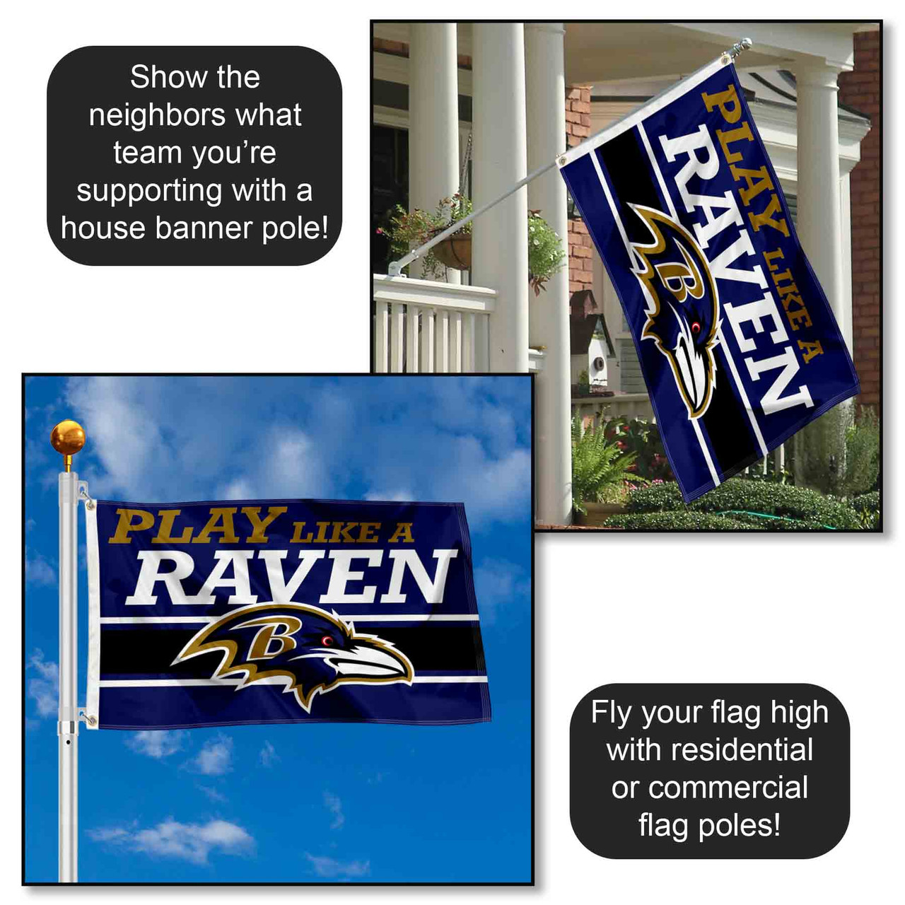 Baltimore Ravens Play Like A Raven Flag - State Street Products