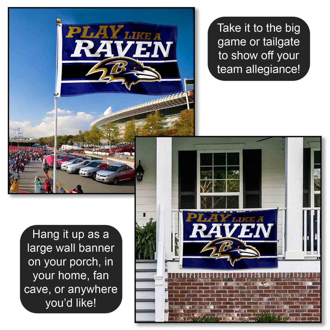 Baltimore Ravens Play Like A Raven Flag - State Street Products