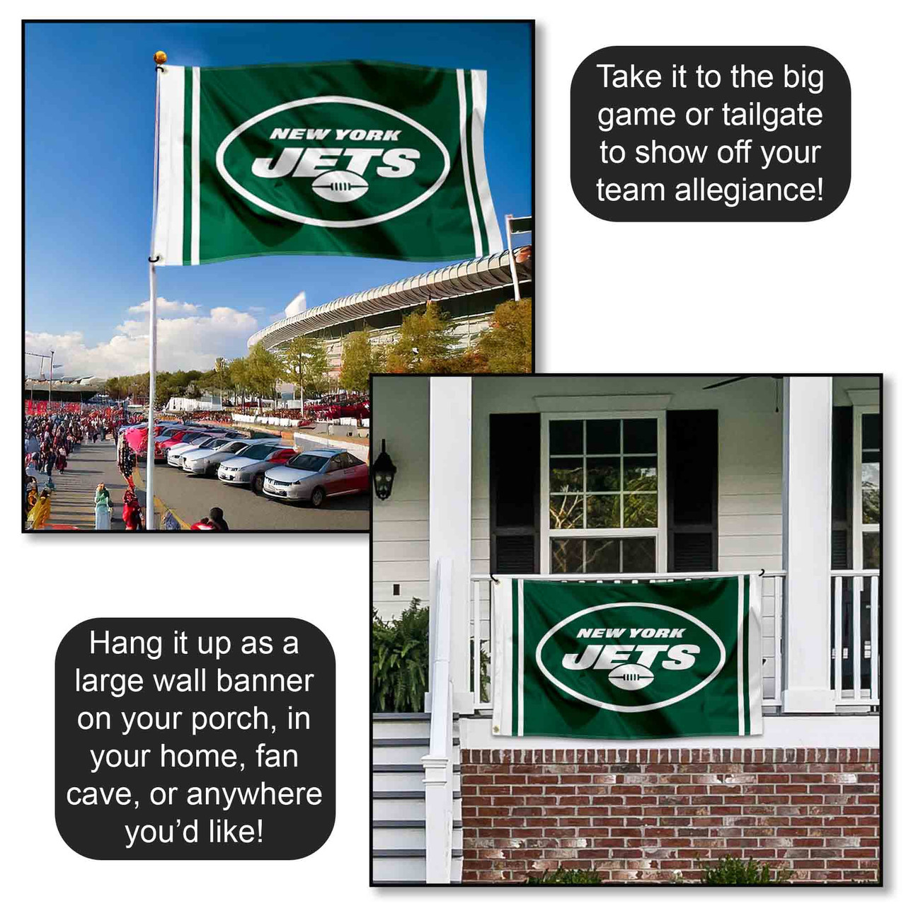 New York Jets Wordmark Flag - State Street Products