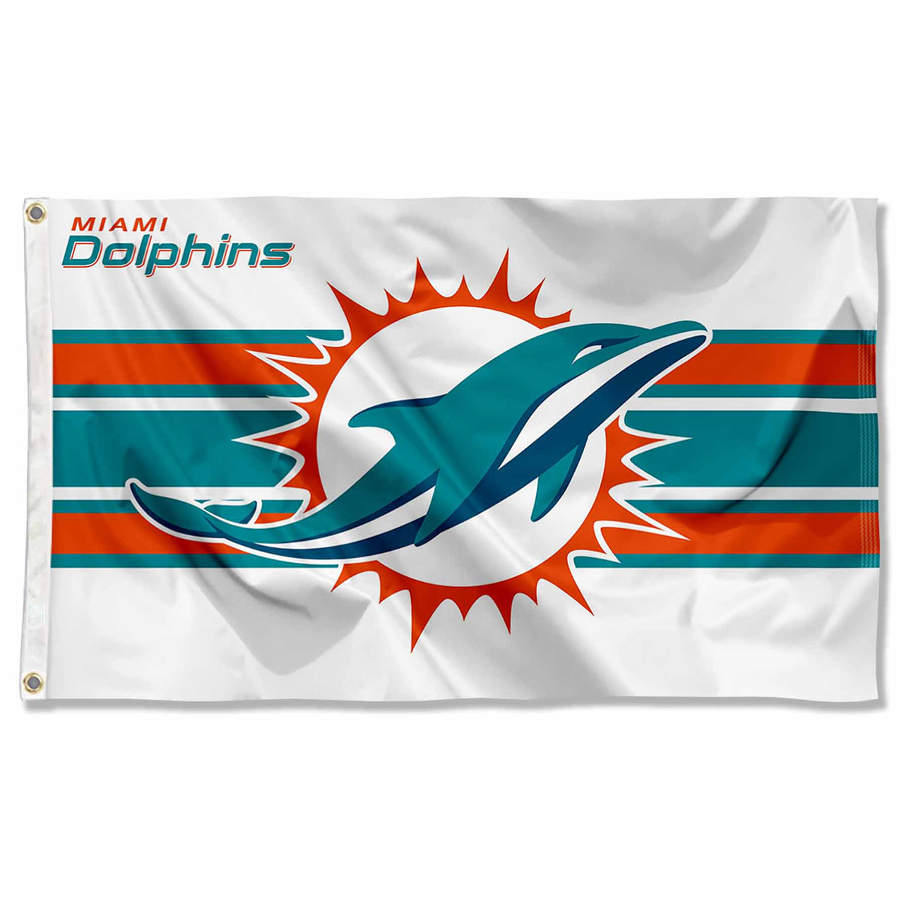 Miami Dolphins White 3x5 Banner Flag - State Street Products