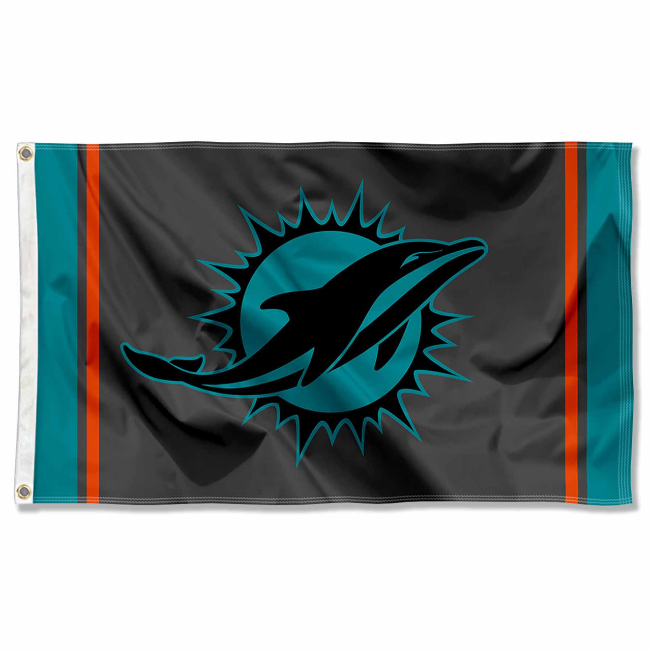 Miami Dolphins Black Sideline 3x5 Banner Flag - State Street Products