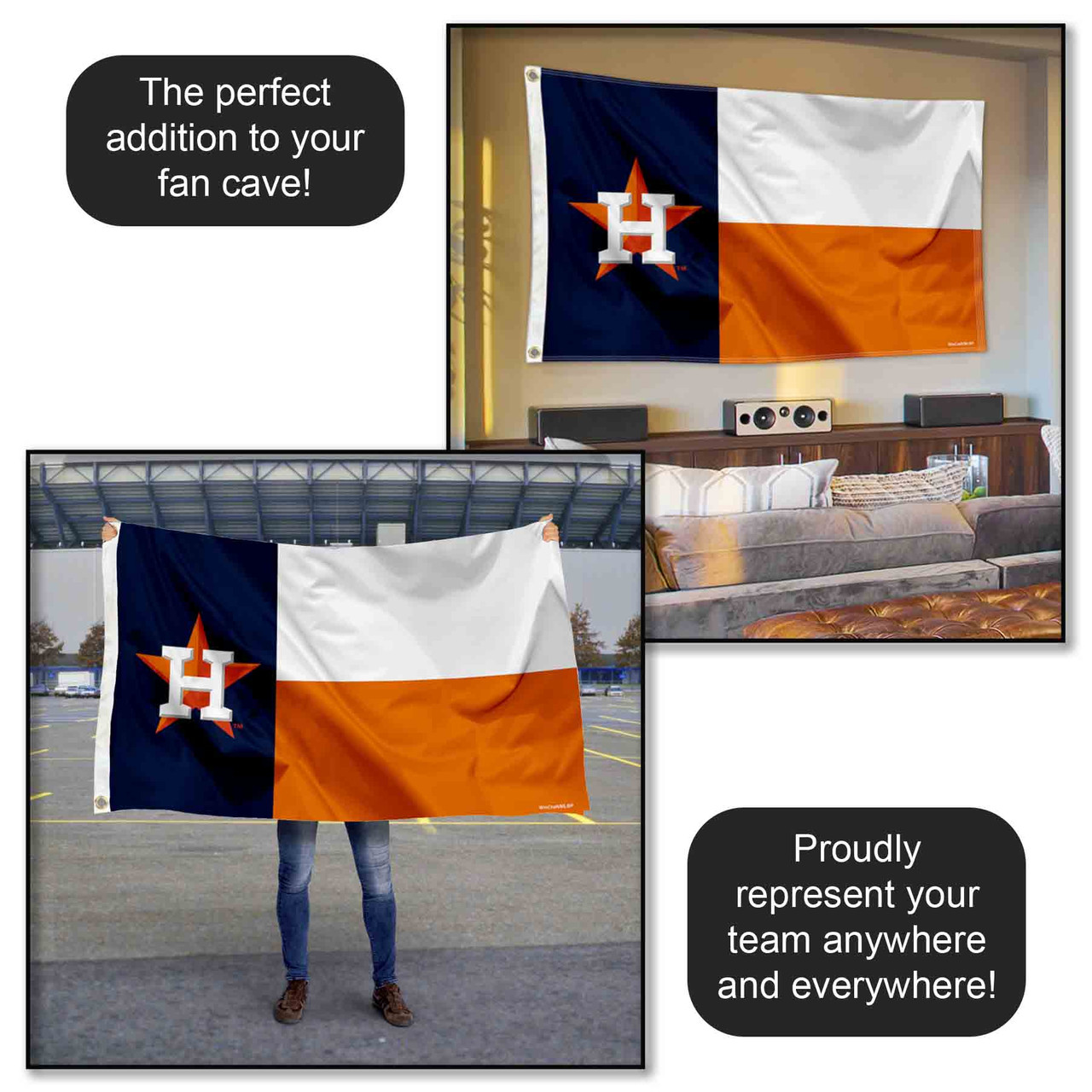 Houston Astros State of Texas Logo Flag - State Street Products