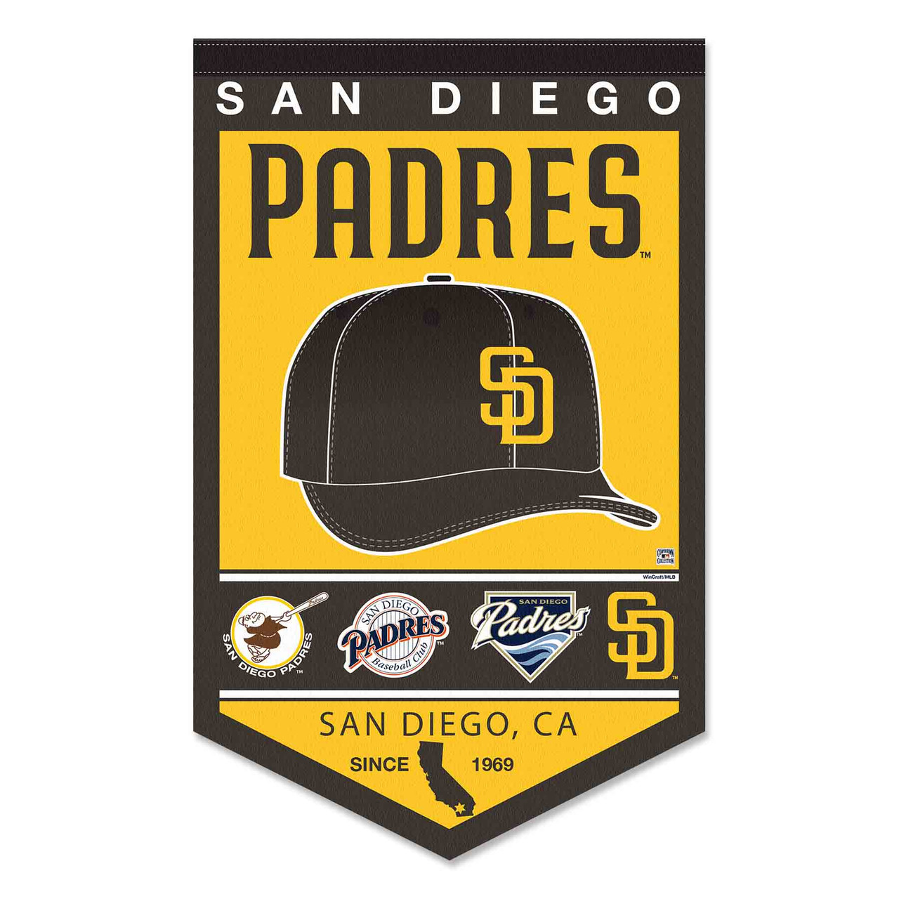 San Diego Padres History Heritage Logo Banner - State Street Products