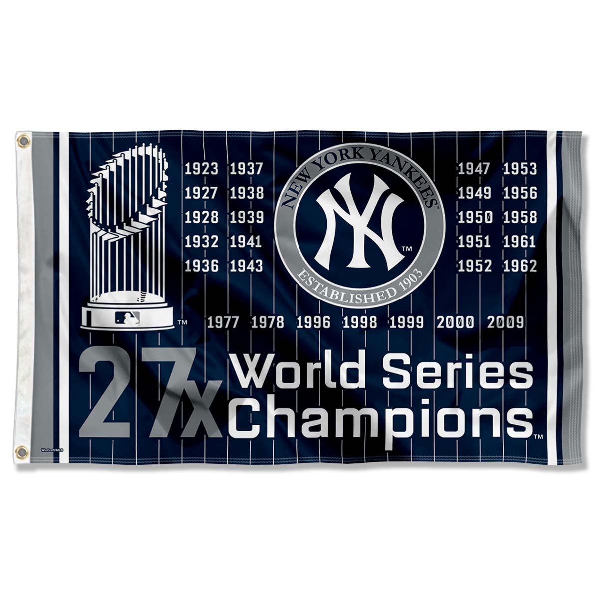 NY Yankees Years World Champions Banner Flag - State Street Products