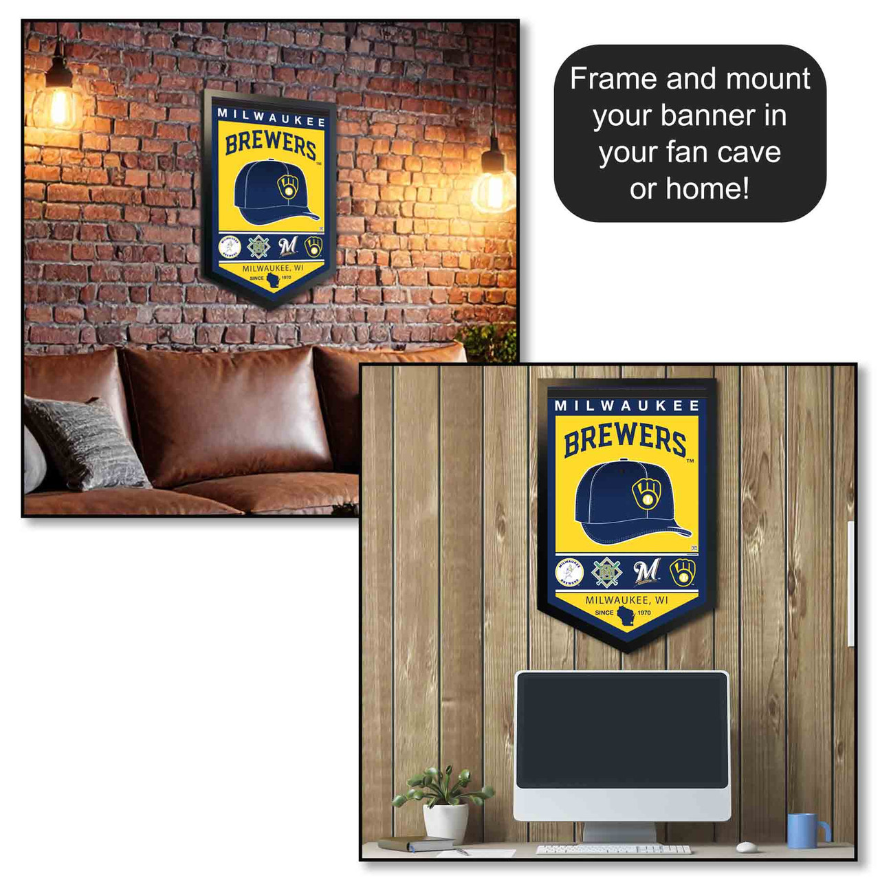 Milwaukee Brewers History Heritage Logo Banner - State Street Products