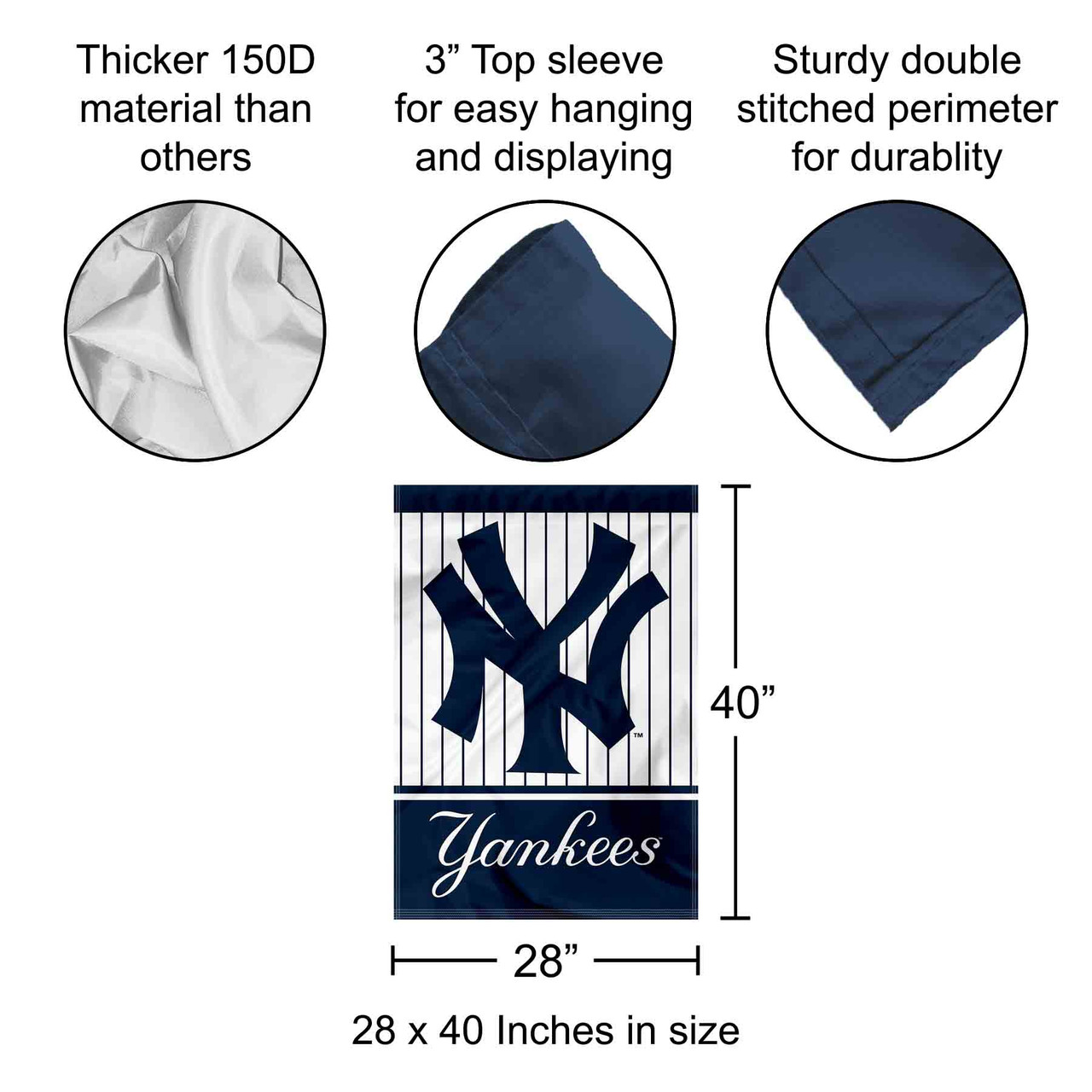 NY Yankees Double Sided House Flag - State Street Products