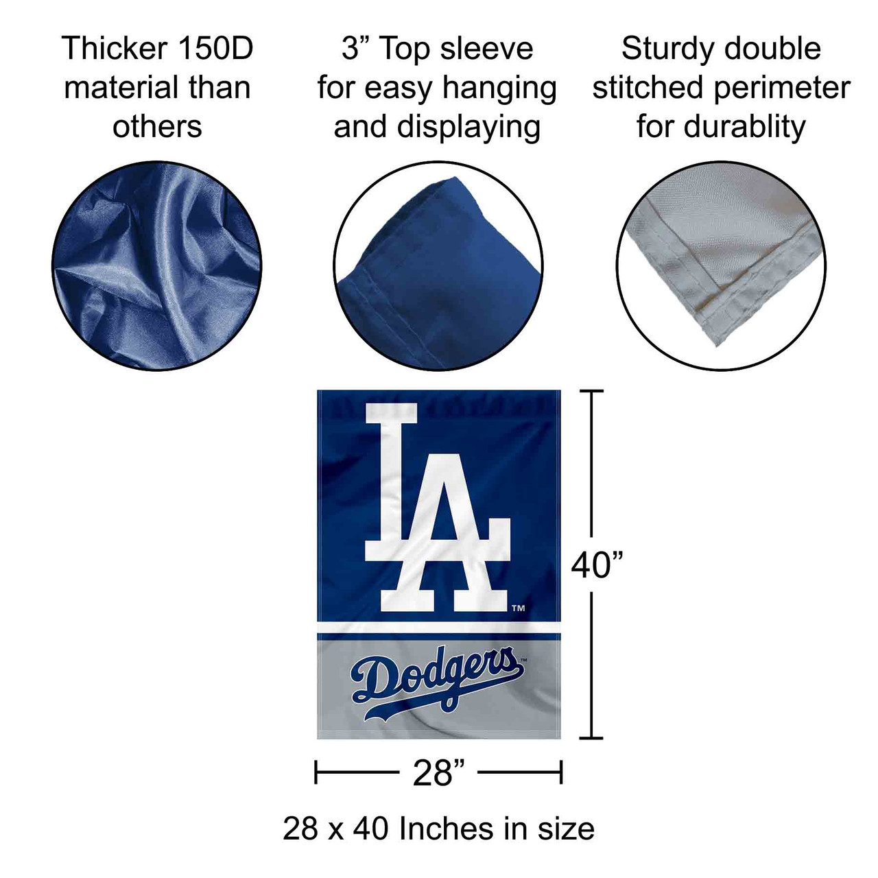LA Dodgers Double Sided House Flag - State Street Products