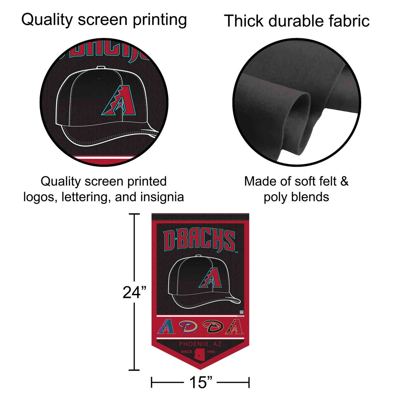 Arizona Diamondbacks History Heritage Logo Banner - State Street Products