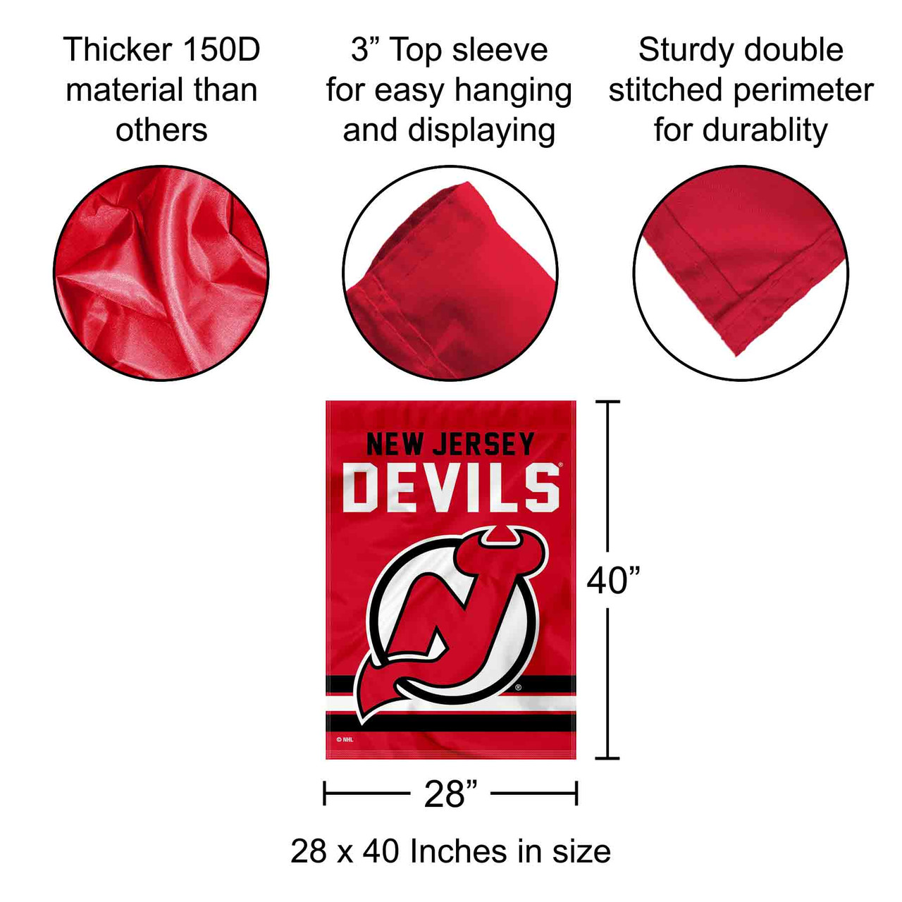 NHL New Jersey Devils Two Sided House Banner - State Street Products