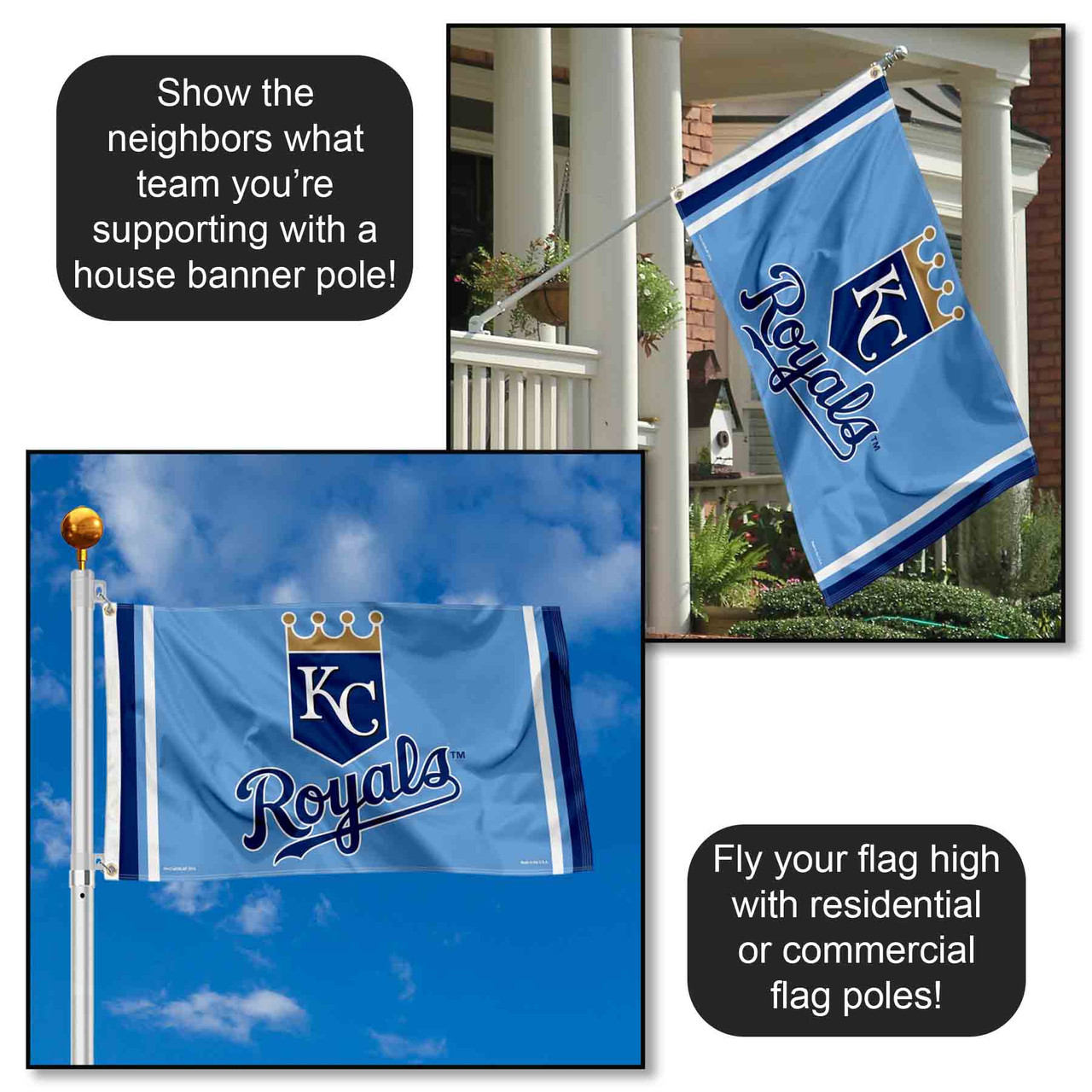 Kansas City Royals Powder Blue Flag - State Street Products