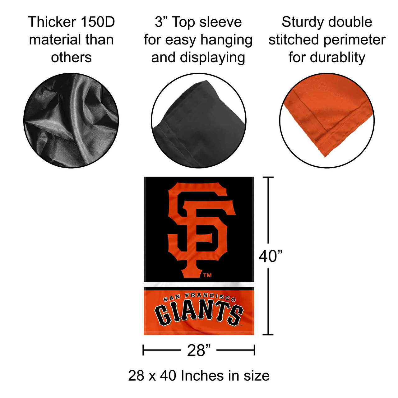 San Francisco Giants Double Sided House Flag - State Street Products