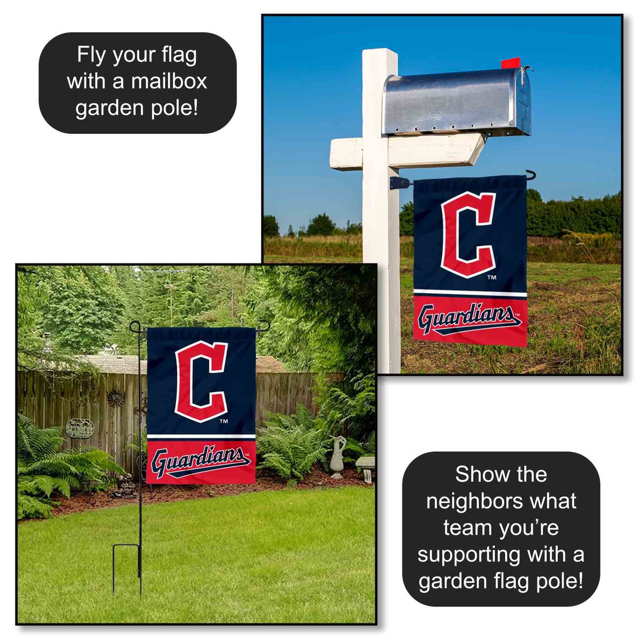Cleveland Guardians Double Sided Garden Flag - State Street Products