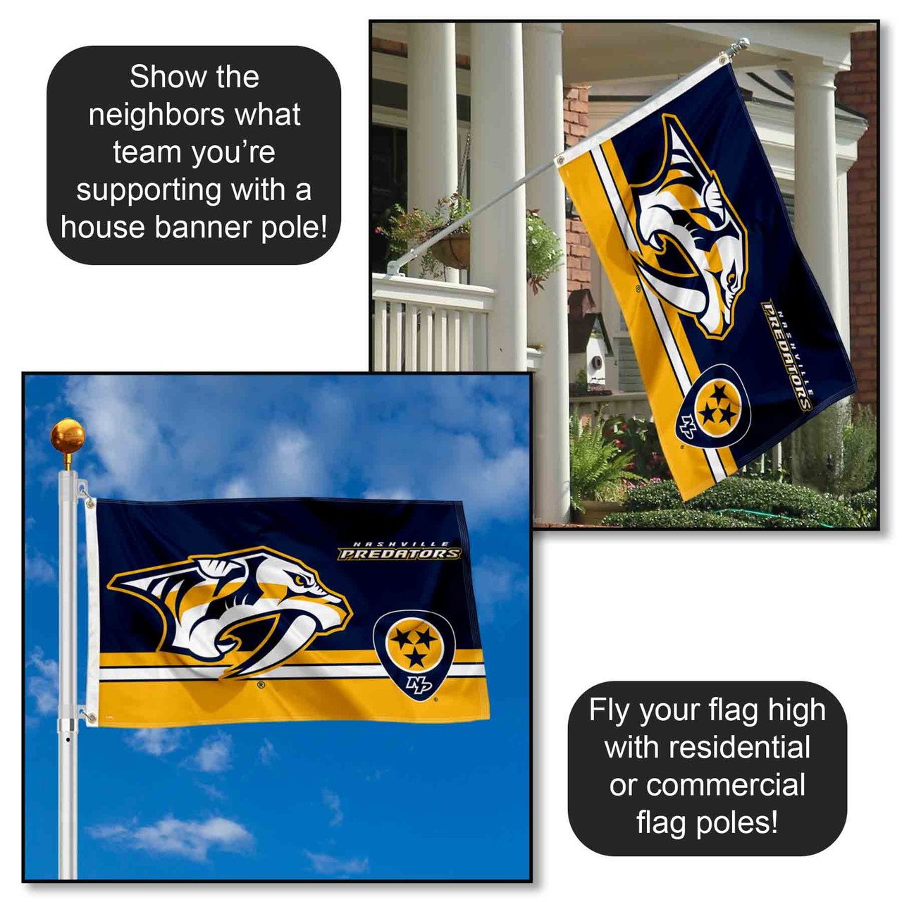 Nashville Predators Logo Insignia 3x5 Flag - State Street Products