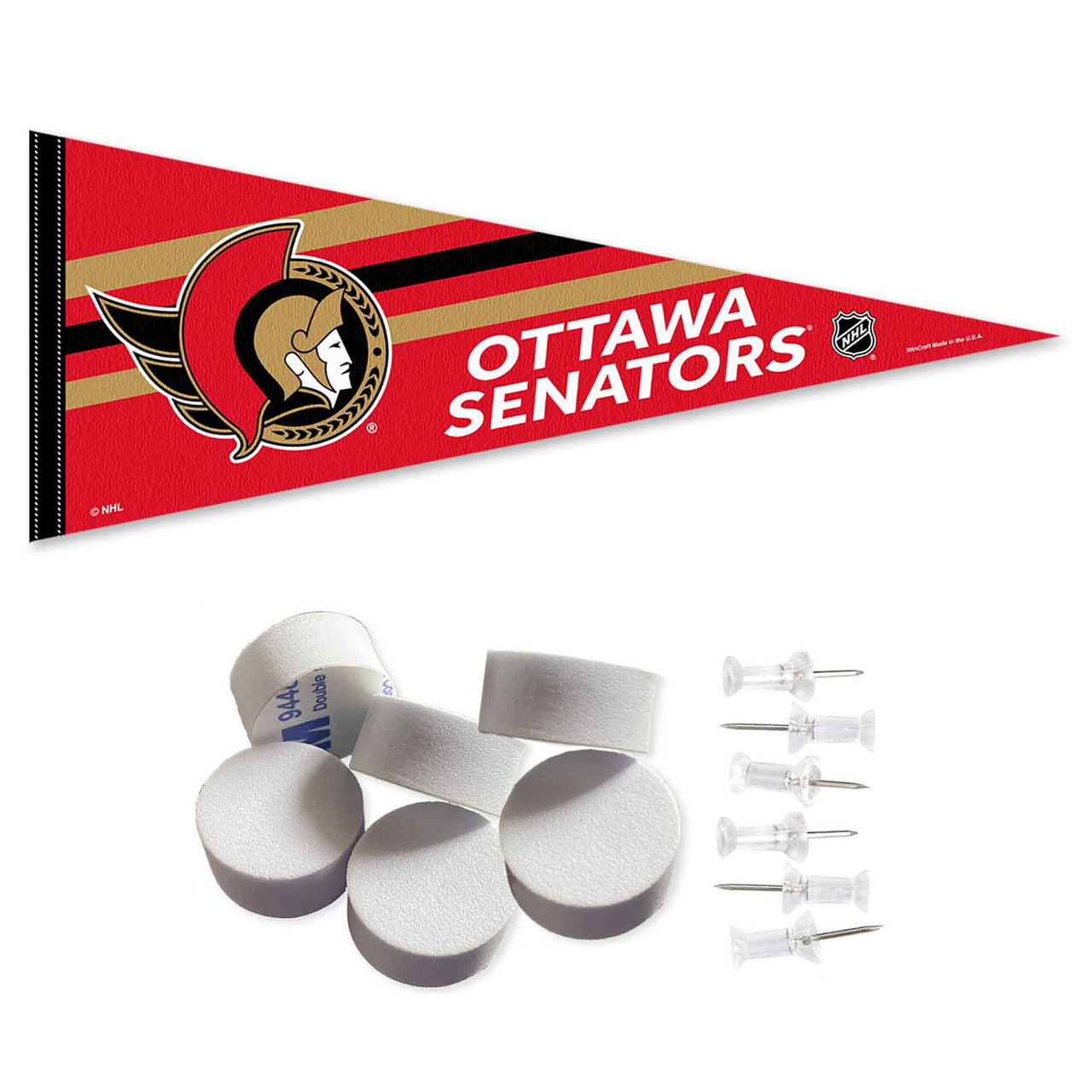 Ottawa Senators Banner Pennant with Tack Wall Pads - State Street Products